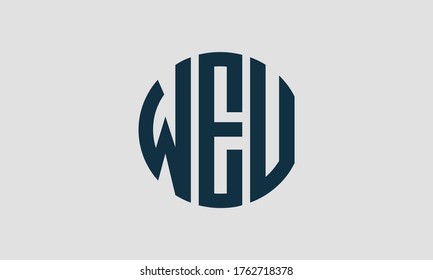 Weu Circle Emblem Abstract Monogram Letter Stock Vector (Royalty Free ...