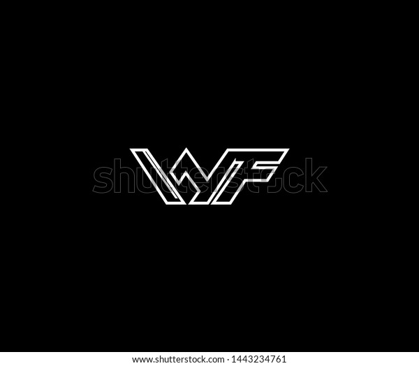 Wf Linear Outline Stylized Monogram Logo Stock Vector (Royalty Free ...