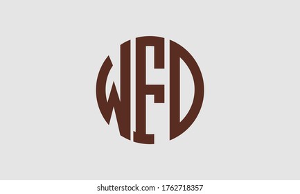 Wfd Circle Emblem Abstract Monogram Letter Stock Vector (Royalty Free ...