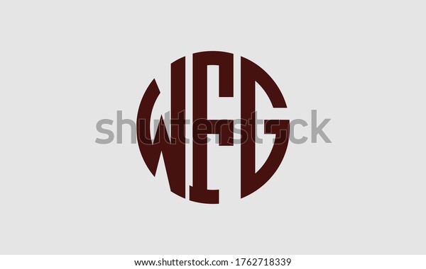 Wfg Circle Emblem Abstract Monogram Letter Stock Vector (Royalty Free ...