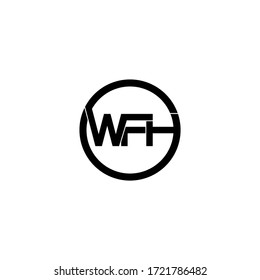 Vektor Stok Wfh Letter Original Monogram Logo Design (Tanpa Royalti ...