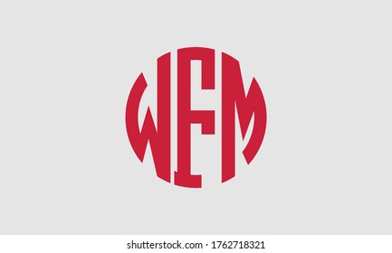 Wfm Circle Emblem Abstract Monogram Letter Stock Vector (Royalty Free ...