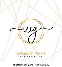 Wg Initial Handwriting Logo Template Vector Stock Vector (Royalty Free ...