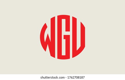 Wgu Circle Emblem Abstract Monogram Letter Stock Vector (Royalty Free ...