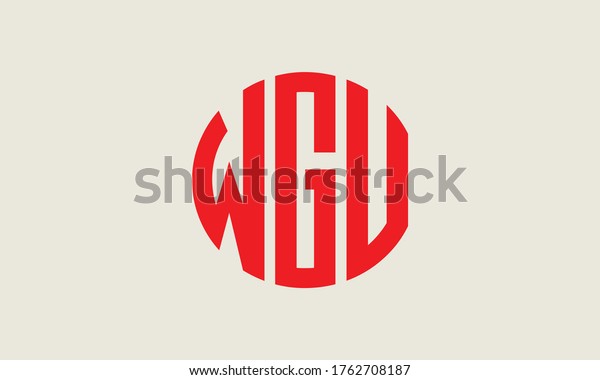 Wgu Circle Emblem Abstract Monogram Letter Stock Vector (Royalty Free ...