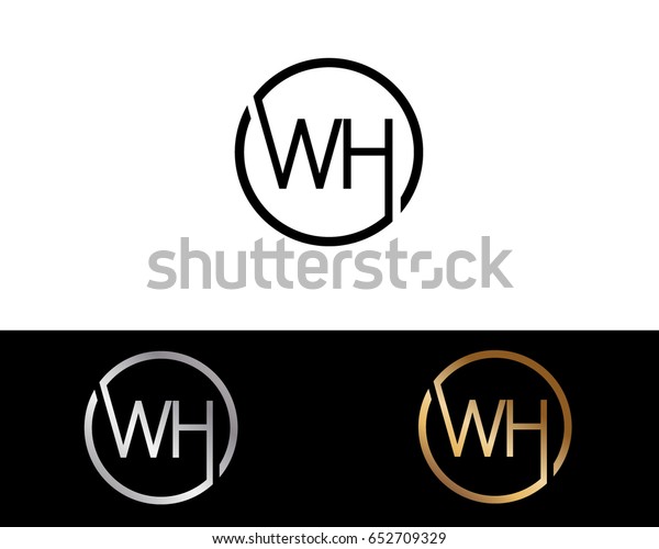 Wh Logo Letter Design Vector Red Stock Vector (Royalty Free) 652709329