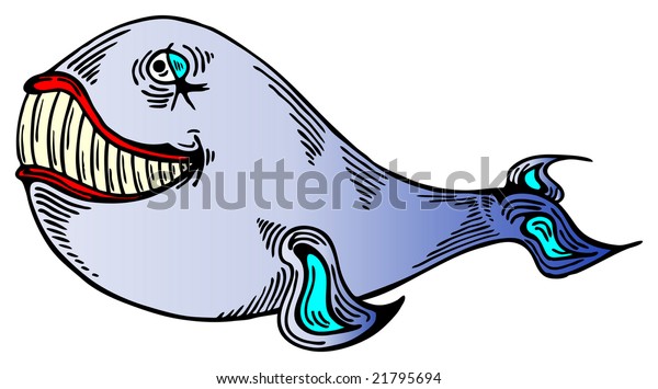 Whale Big Teeth Red Lips Stock Vector (Royalty Free) 21795694 ...