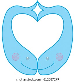 Whales Heart Shape Stock Vector (Royalty Free) 612087299 | Shutterstock