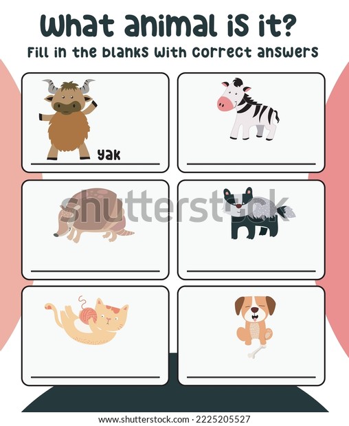 What Animal This Printable Worksheet See Stock Vector (Royalty Free ...