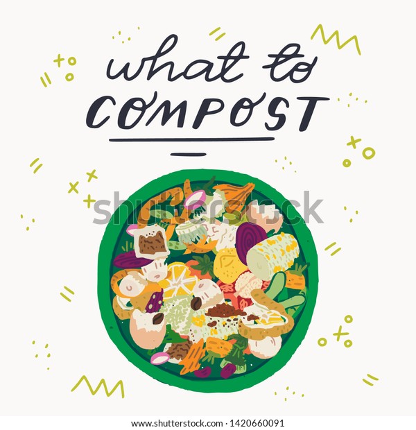 What Compost Hand Drawn Lettering Inscription Stock Vector (Royalty ...