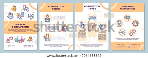 What Corruption Brochure Template Fraus Bribary Stock Vector (Royalty ...
