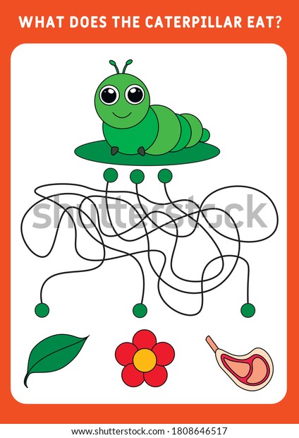 What Does Caterpillar Labyrinth Children Educational Stock Vector ...