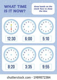 What Time Draw Hands On Clock Stock Vector (Royalty Free) 1981414793