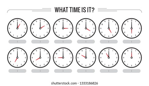 What Time Clock Symbols Concept Stock Vector (Royalty Free) 1333186826 ...