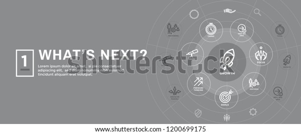 Whats Next Header Web Banner Showing Stock Vector (Royalty Free) 1200699175