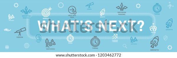 Whats Next Header Web Banner Showing Stock Vector (Royalty Free ...