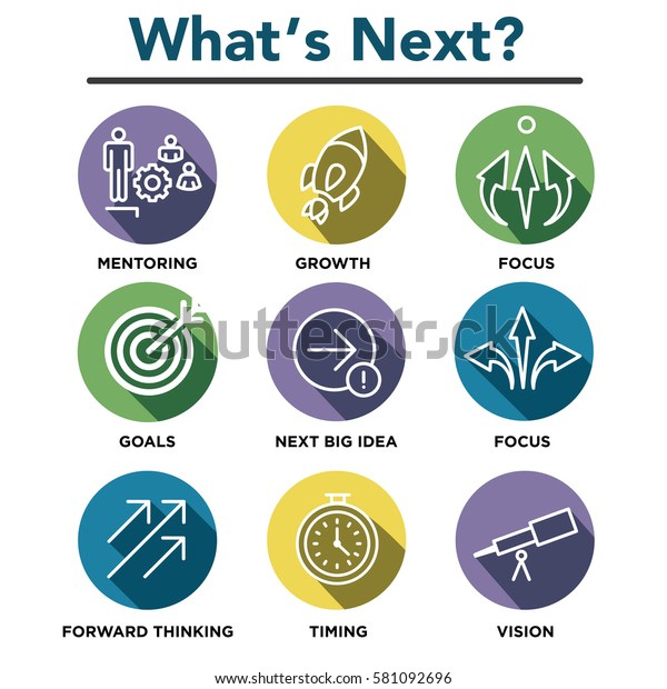 Whats Next Icon Set Stock Vector (Royalty Free) 581092696