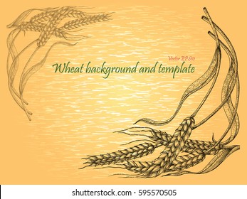 Stylized Wheat On Abstract Background Text Stock Vector (Royalty Free ...