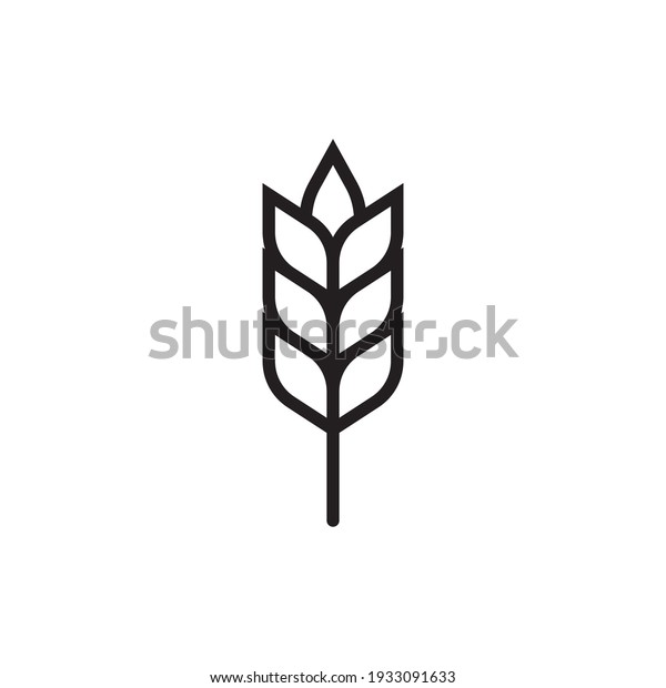 Wheat Barley Outline Icon Grain Symbol Stock Vector (Royalty Free ...