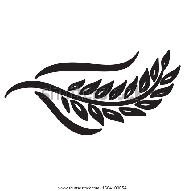 Wheat Black Decorative Element Vector Illustration Stock Vector ...