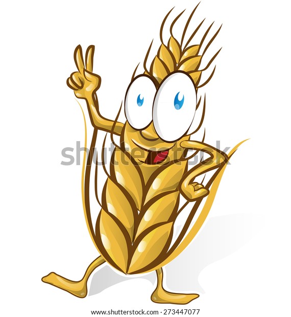 Wheat Cartoon Isolated On White Background Stock Vector (Royalty Free ...