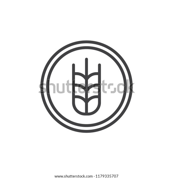 Wheat Circle Outline Icon Linear Style Stock Vector (Royalty Free ...