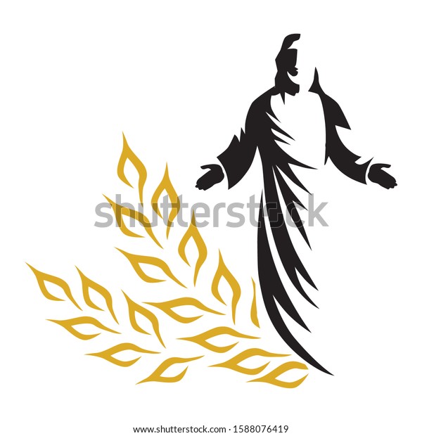 Wheat Crop Jesus Christ Vector Illustration: vector de stock (libre de ...