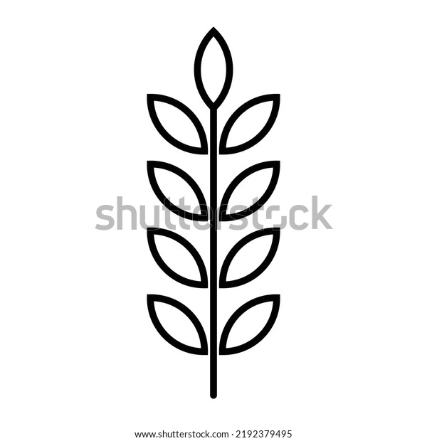 Wheat Line Art Icon On White Stock Vector (Royalty Free) 2192379495 ...