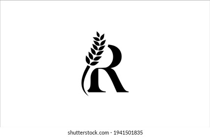 Wheat Logo Letter R Vector Illustration Stock Vector (Royalty Free ...
