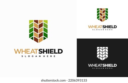 Wheat Shield Logo Designs Concept Vector Stock Vector (Royalty Free ...