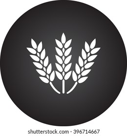 Wheat Sign Simple Icon On Round Stock Vector (Royalty Free) 396714667 ...