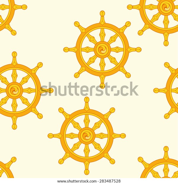 Wheel Dharma Pattern Dharmachakra Pattern Buddhism Stock Vector ...