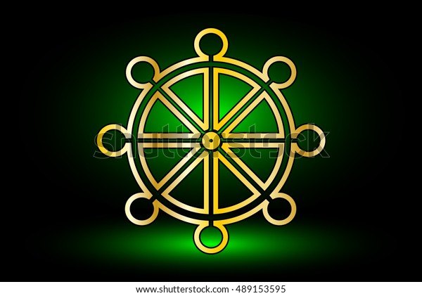 Wheel Dharmasymbol Buddhism Stock Vector (Royalty Free) 489153595 ...