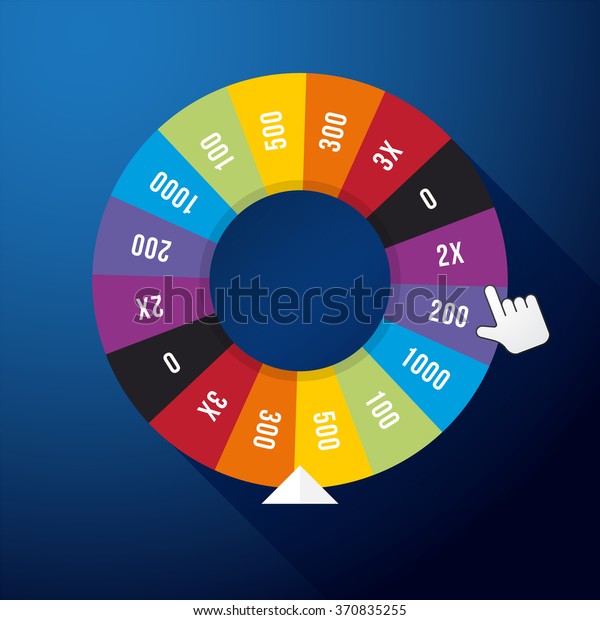 Wheel Fortune On Dark Blue Background Stock Vector (Royalty Free) 370835255