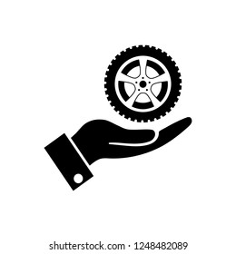 Wheel Hand Icon Logo On White Stock Vector (Royalty Free) 1248482089 ...