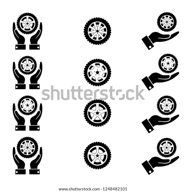 Wheel Hand Icon Logo On White Stock Vector (Royalty Free) 1248482101 ...