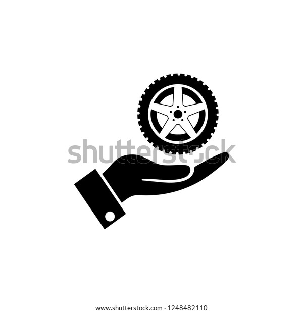 Wheel Hand Icon Logo On White Stock Vector (Royalty Free) 1248482110 ...