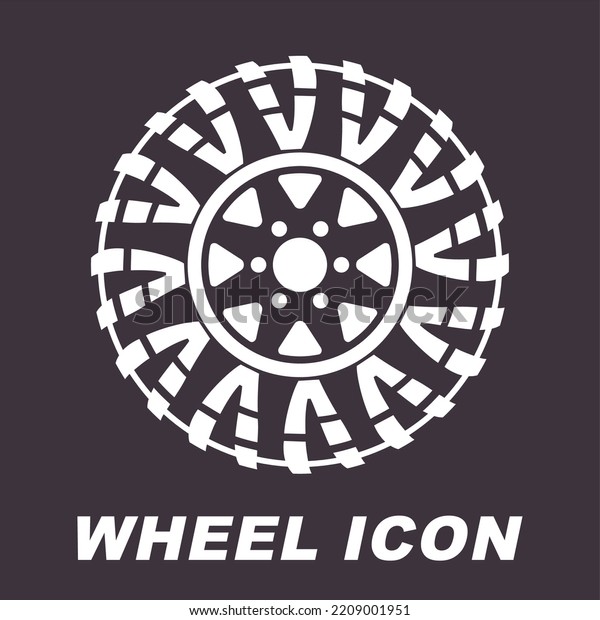Wheel Icon Offroad Tyre Flat Style Stock Vector (Royalty Free ...