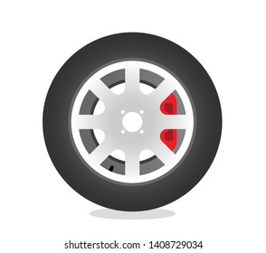 Wheel Rims Tire Vector Front View: vector de stock (libre de regalías ...