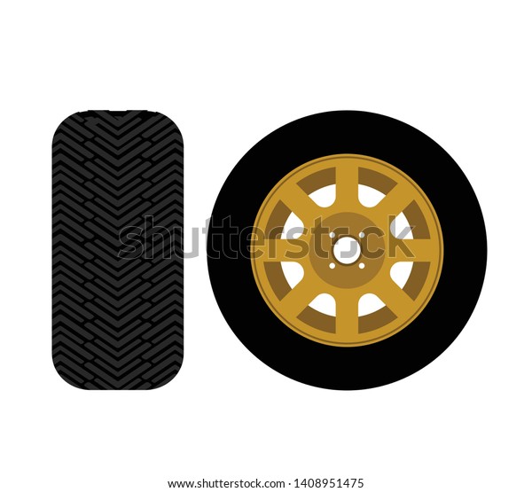 Wheel Rims Tire Vector Front View Stock Vector (Royalty Free ...
