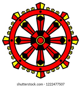Wheel Samsara Oriental Sacral Religious Symbol Stock Vector (Royalty ...
