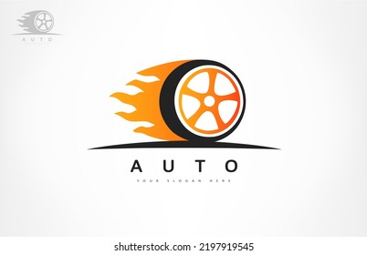 Wheel Tire Fire Flame Logo Vector Stock Vector (Royalty Free ...
