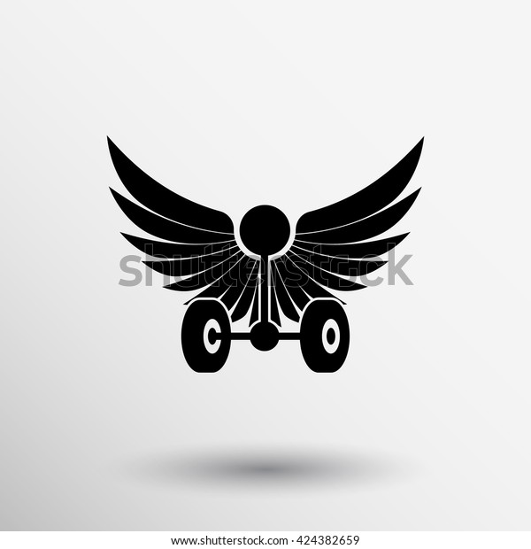 Wheel Wings Auto Emblem Badge Logo Stock Vector (Royalty Free ...