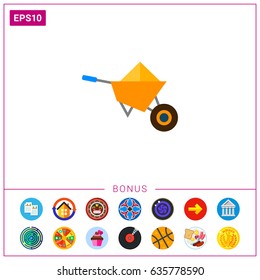 Wheelbarrow Flat Icon Stock Vector (Royalty Free) 635778590 | Shutterstock