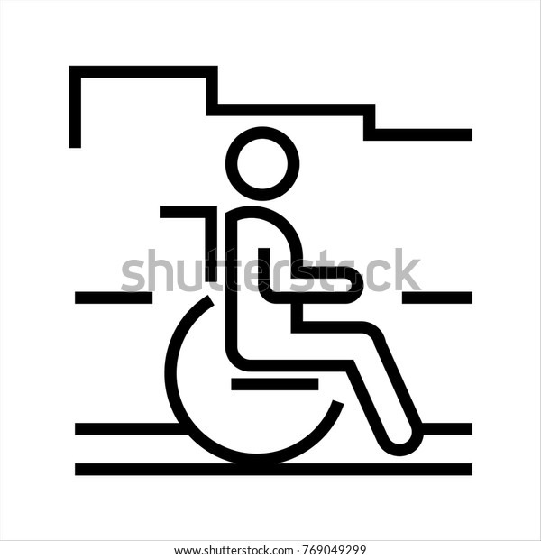 Wheelchair Accessible Black White Line Art Stock Vector (Royalty Free ...