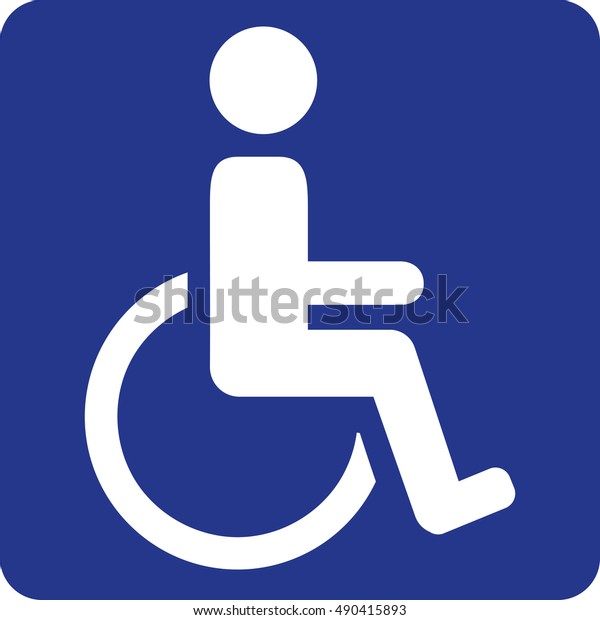 Wheelchair Pictogram Button Stock Vector (Royalty Free) 490415893