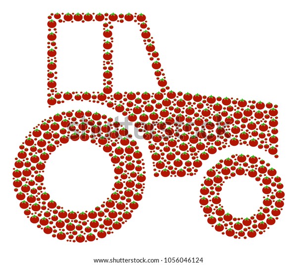 Wheeled Tractor Collage Tomato Vector Tomato Stock Vector (Royalty Free ...