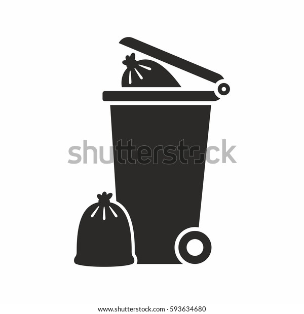 Wheelie Bin Icon Stock Vector (Royalty Free) 593634680