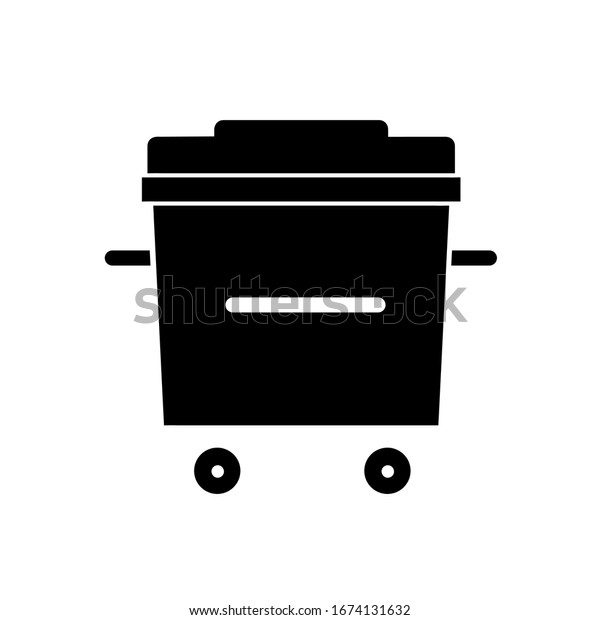 Wheelie Bin Iconvector Illustration Flat Design Stock Vector (Royalty ...