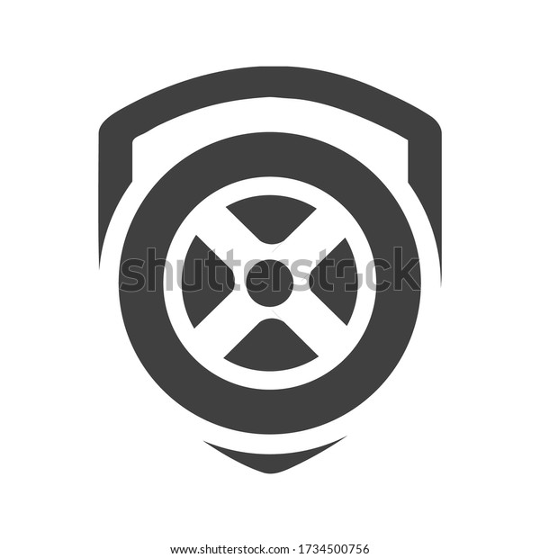 Wheels Shield Logo Icon Vector Design Stock Vector (Royalty Free ...